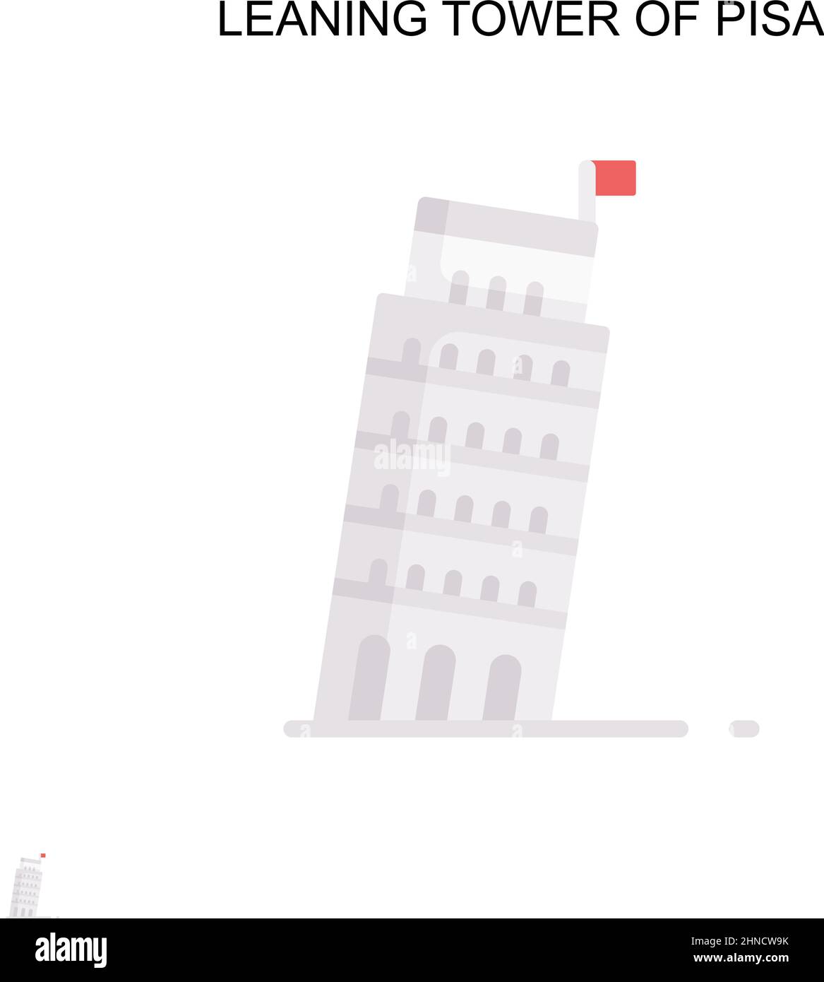 Leaning tower of pisa Simple vector icon. Illustration symbol design ...