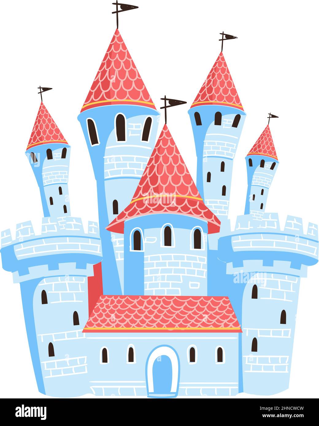 Cute medieval castle. Fairytale royal architecture symbol Stock Vector ...