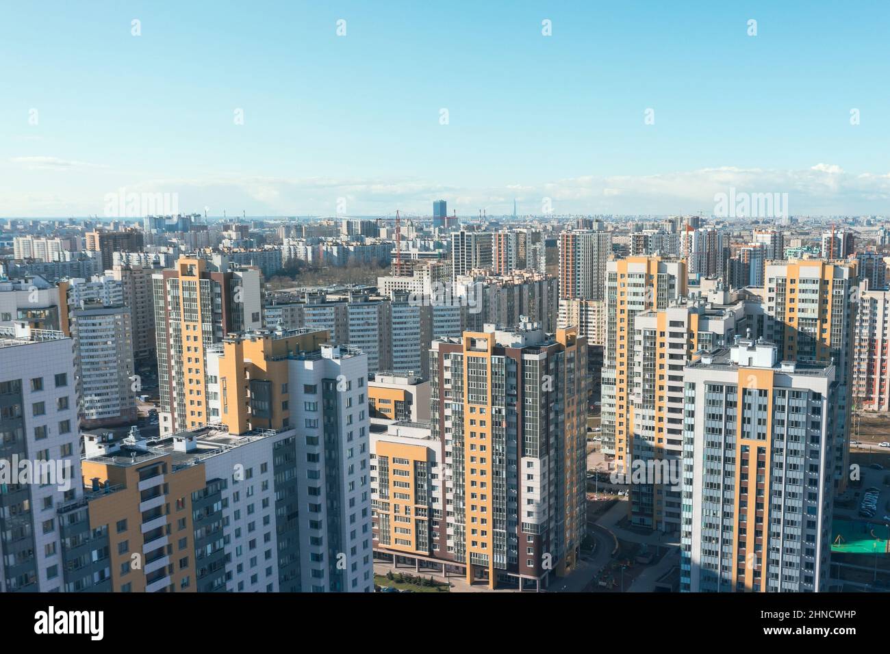 City view from a height, many high-rise buildings to the horizon Stock ...