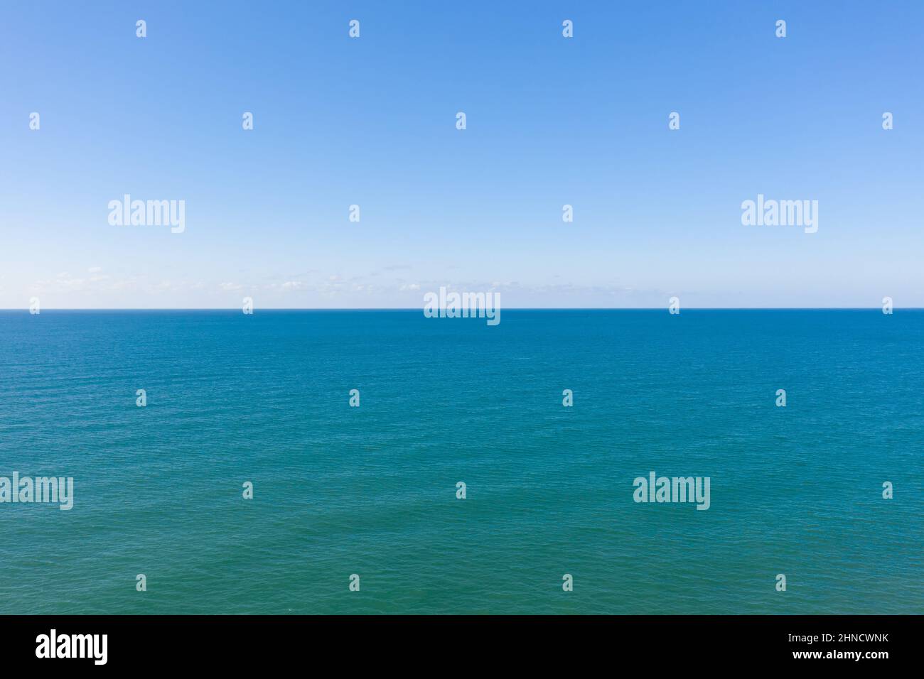 Sea horizon, aerial view. Influence of sky and sea in line Stock Photo ...