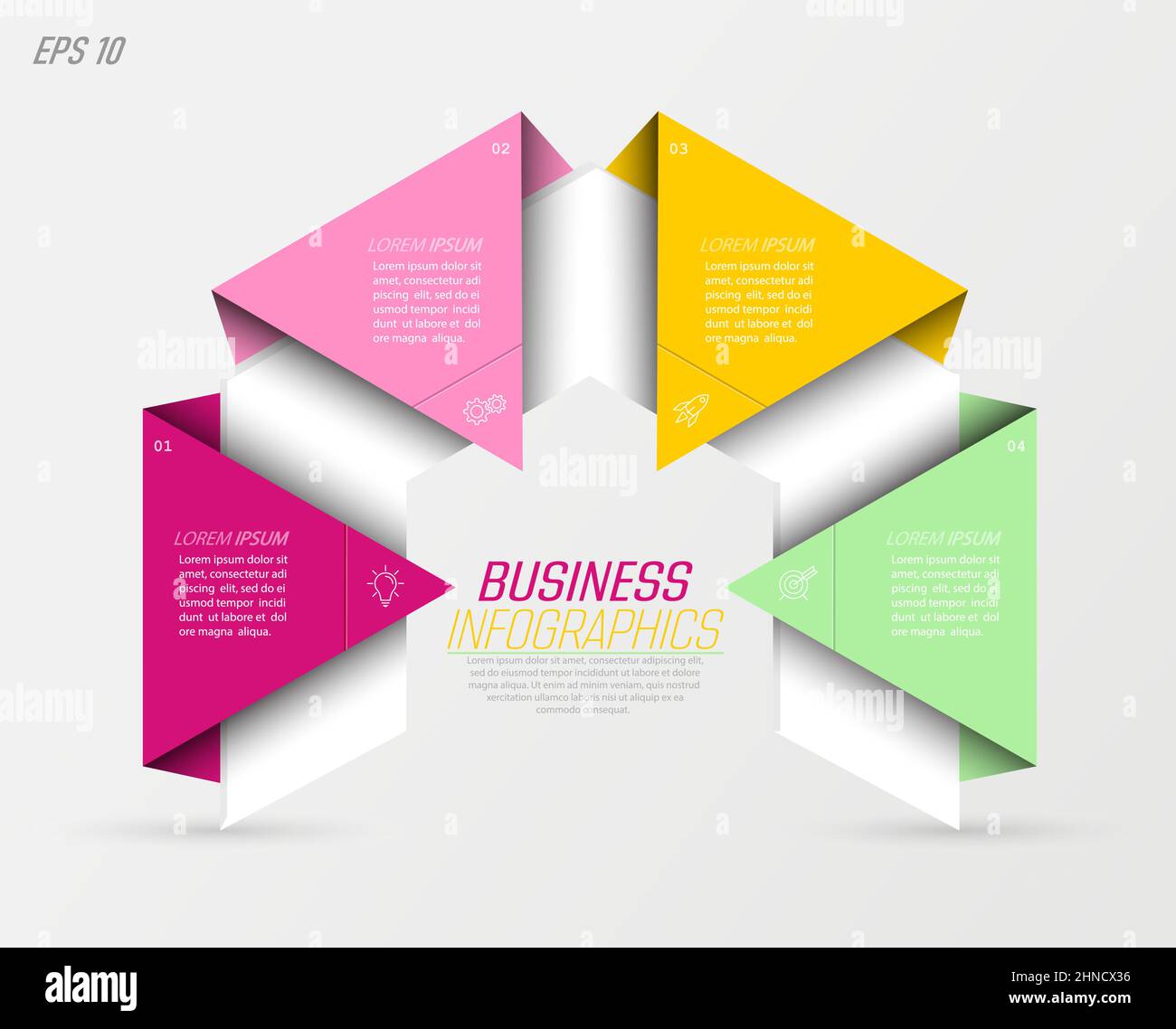 Business Infographics. 4 steps to achieve the result. Stages of ...