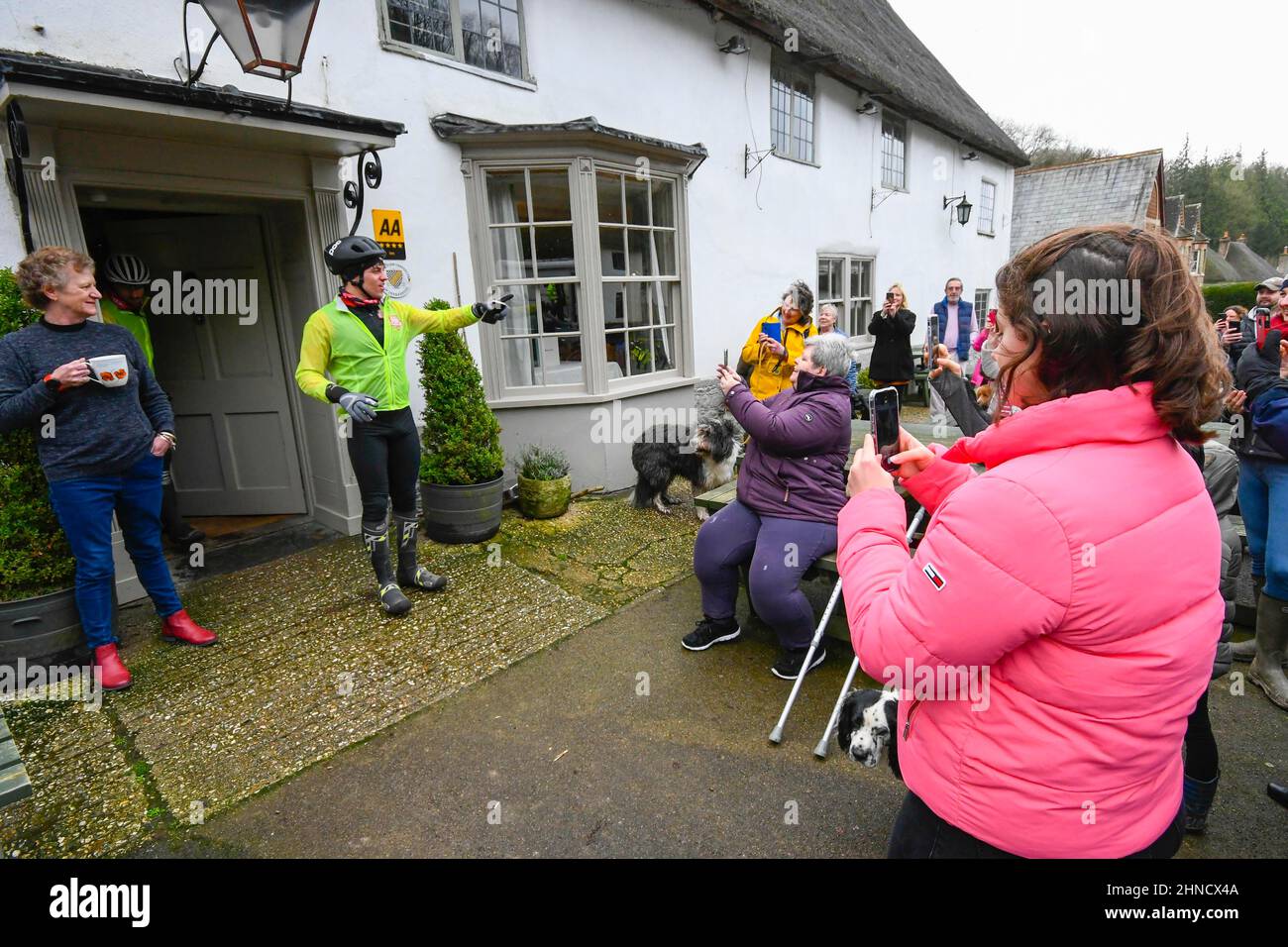 Milton Abbas, Dorset, UK. 16th February 2022. Olympic gold medalists ...