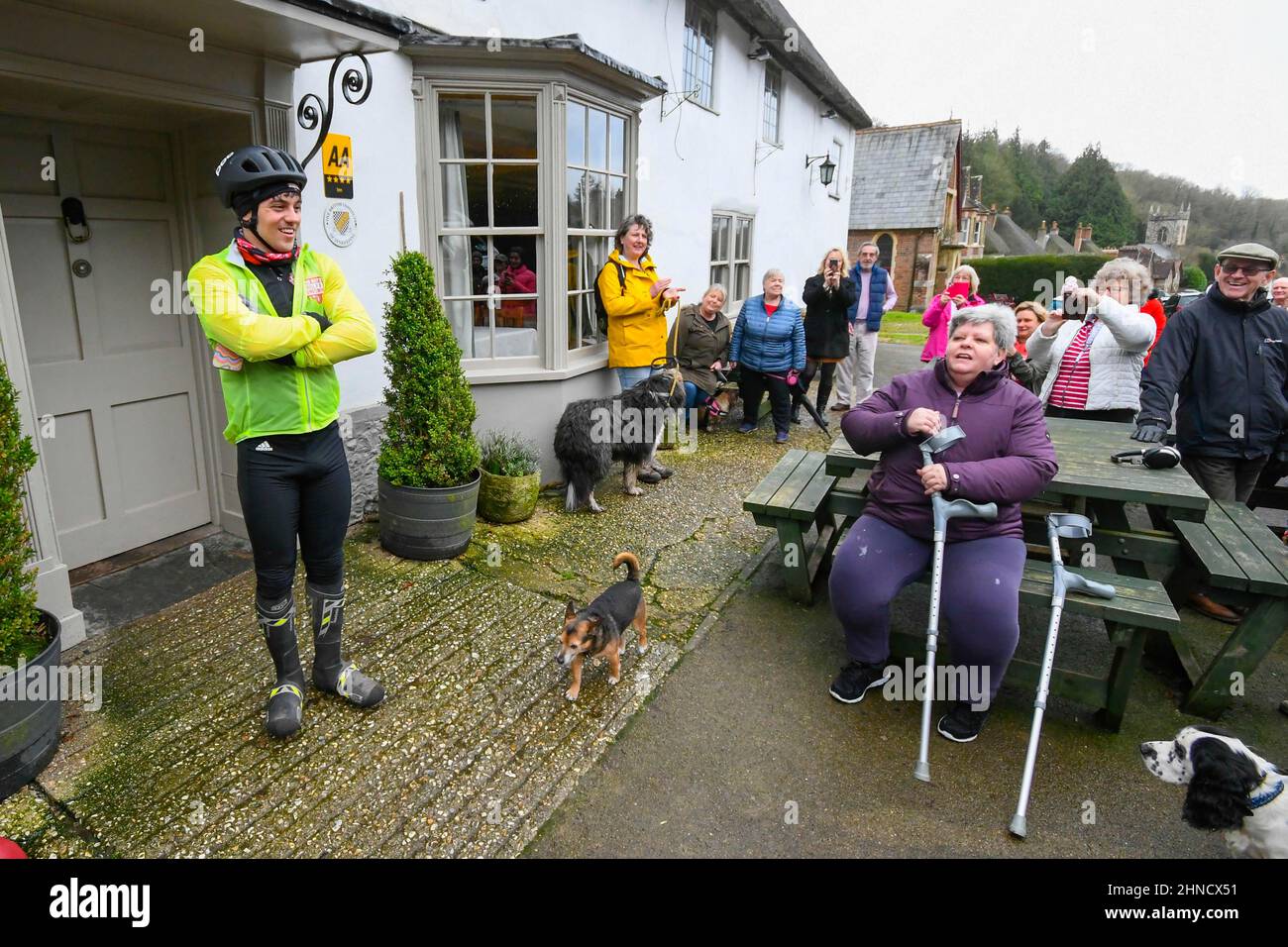 Milton Abbas, Dorset, UK. 16th February 2022. Olympic gold medalists ...