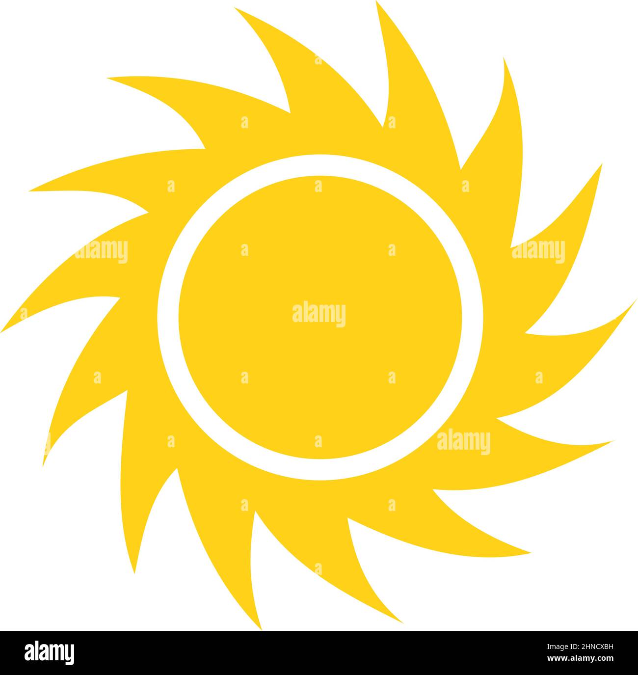 Flat sun icon. Sharp light rays star. Sunbeam symbol Stock Vector Image ...