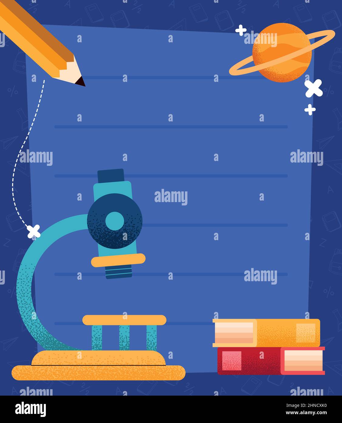 school microscope and supplies icons Stock Vector Image & Art - Alamy