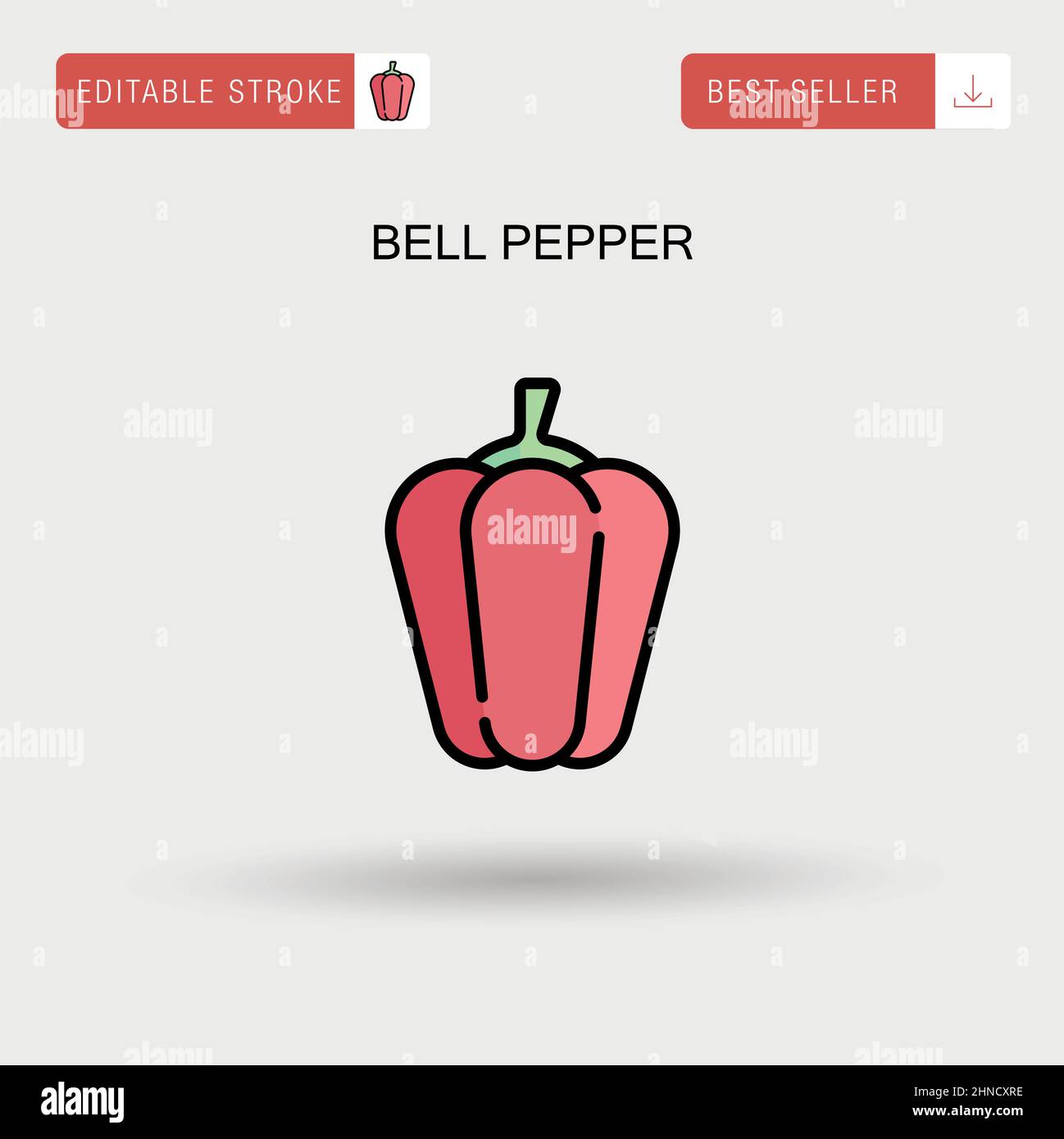 Bell pepper Simple vector icon Stock Vector Image & Art - Alamy