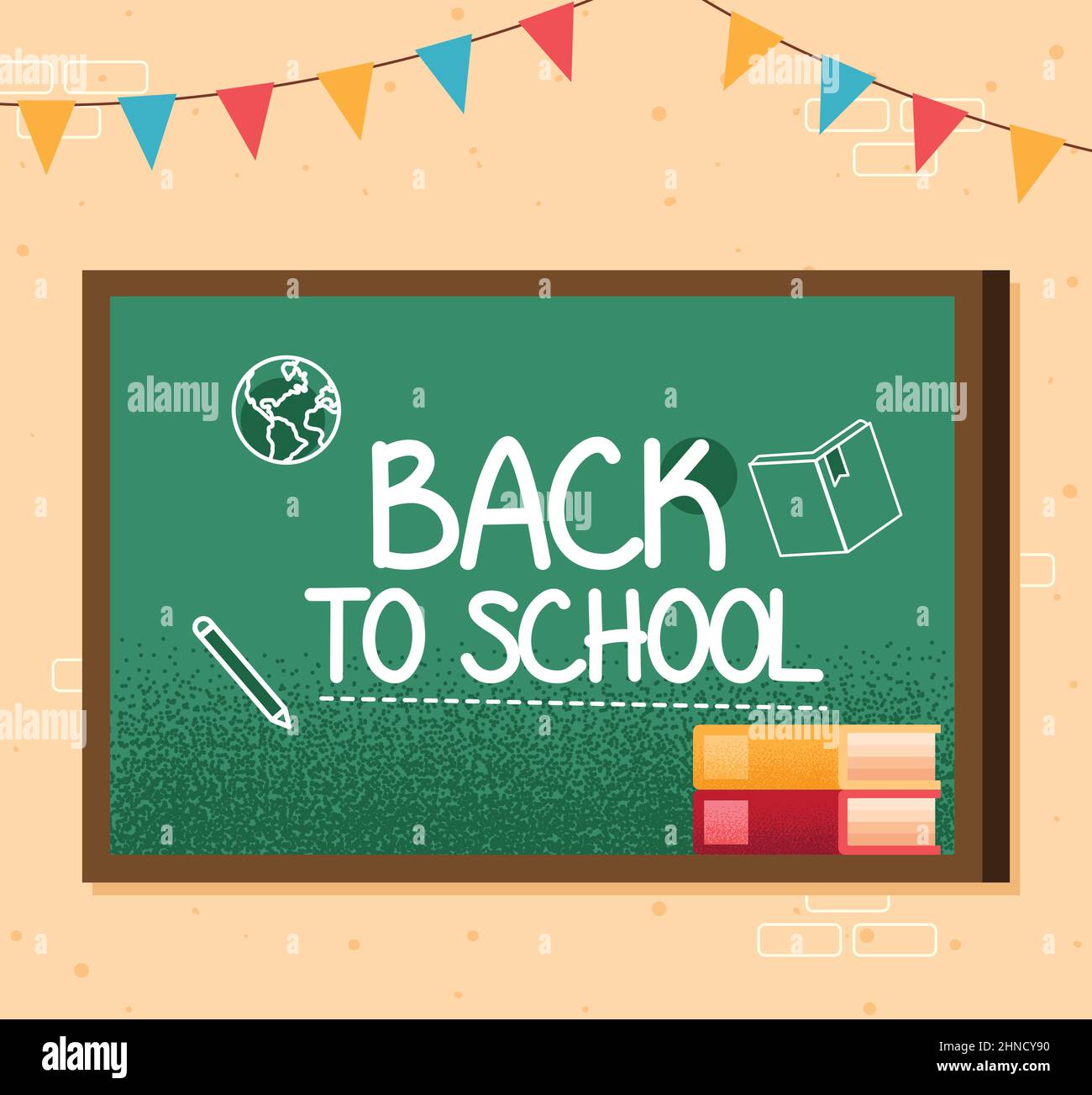 back to school lettering and garlands poster Stock Vector Image & Art ...