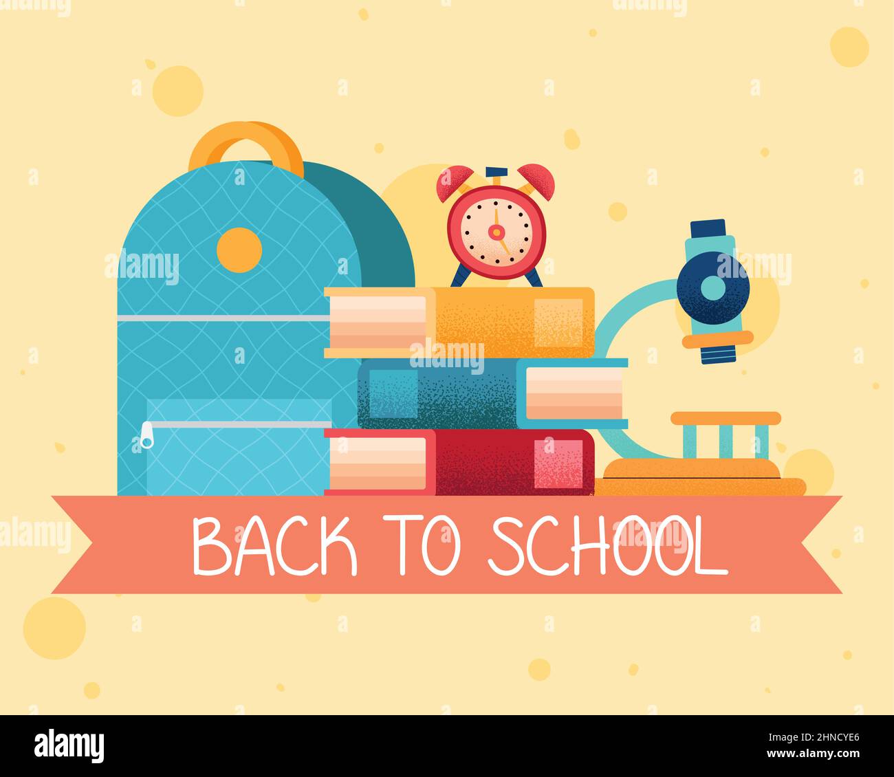 back to school lettering in ribbon poster Stock Vector Image & Art - Alamy