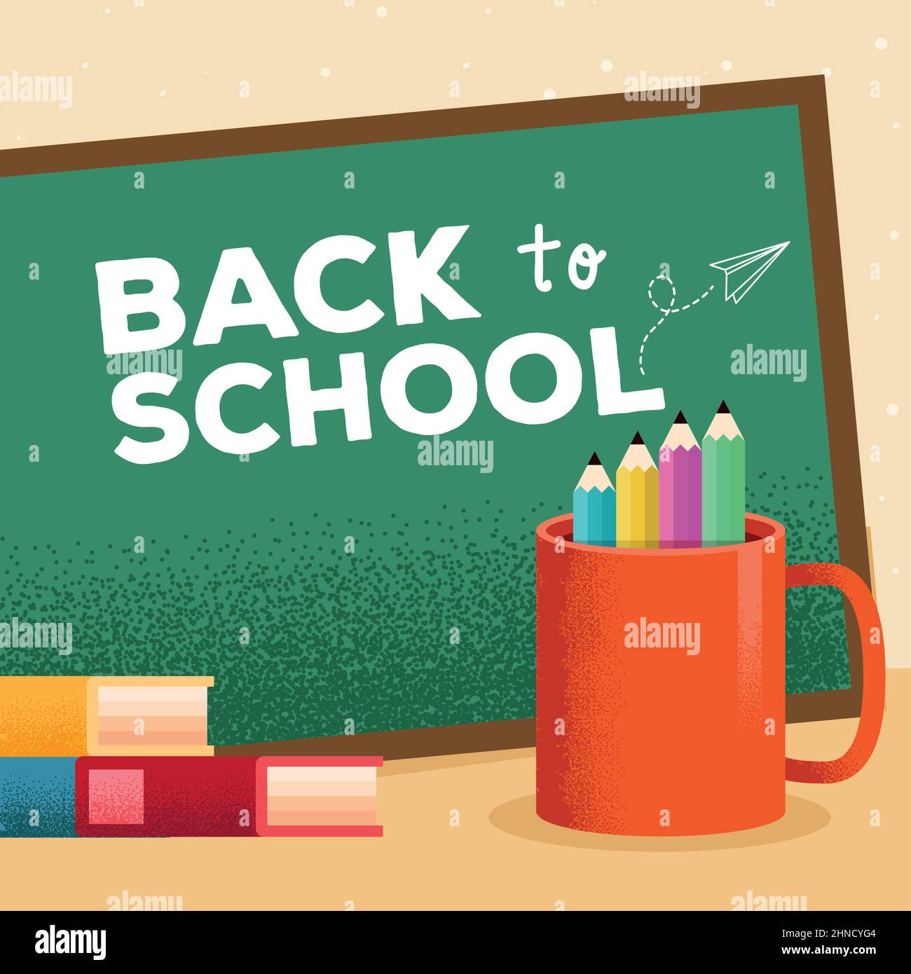 back to school lettering with chalkboard poster Stock Vector Image ...
