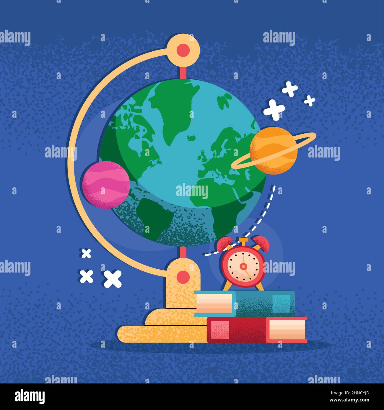 earth with books and supplies icons Stock Vector Image & Art - Alamy