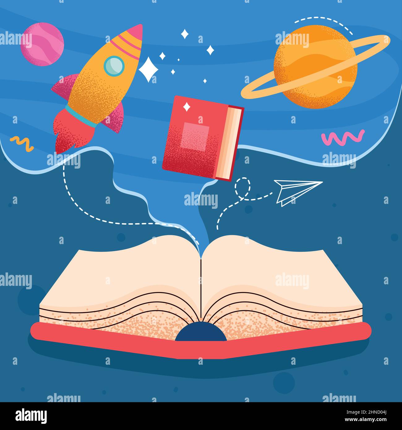 book with universe scene icons Stock Vector Image & Art - Alamy