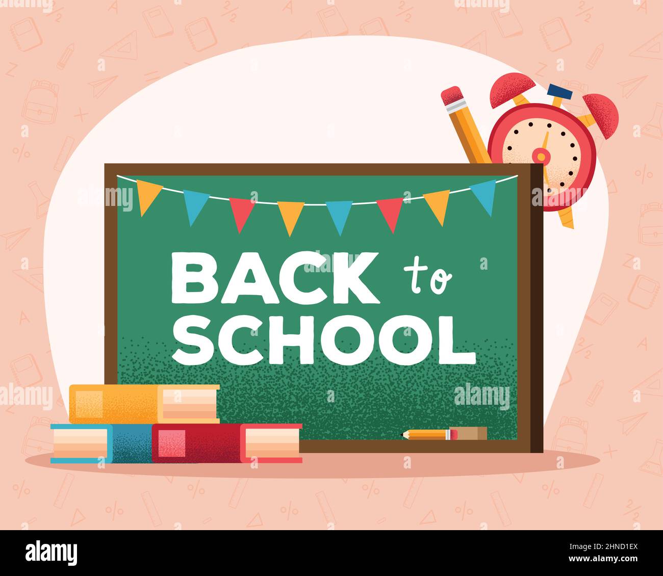back to school lettering in chalkboard poster Stock Vector Image & Art ...