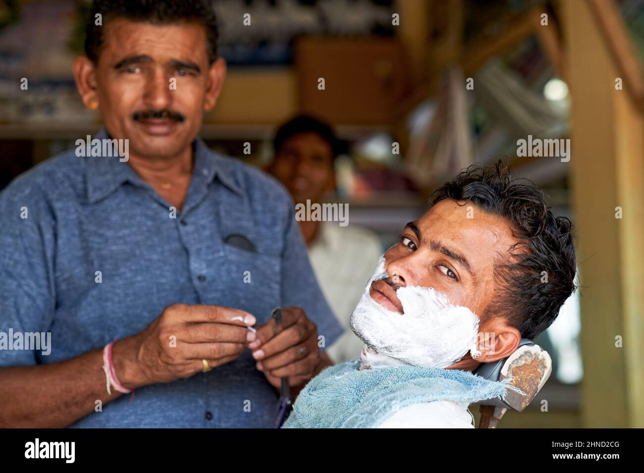Barber shop in india hi-res stock photography and images - Alamy