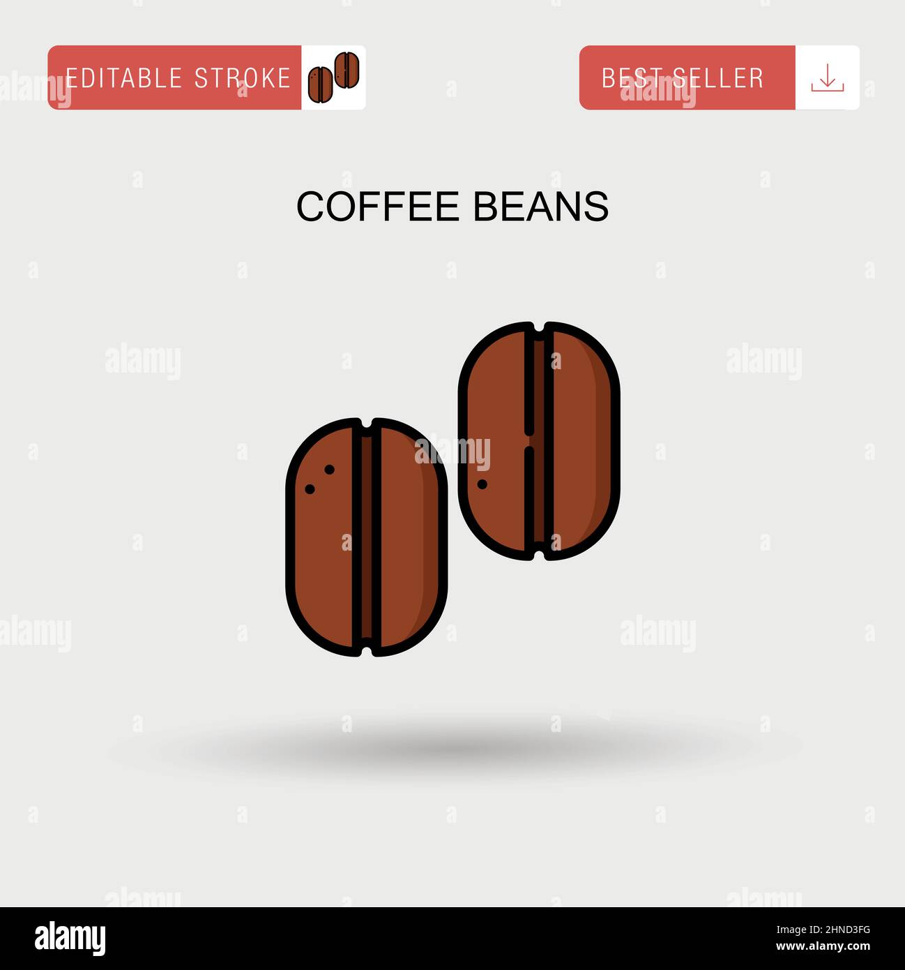 Coffee beans Simple vector icon Stock Vector Image & Art - Alamy