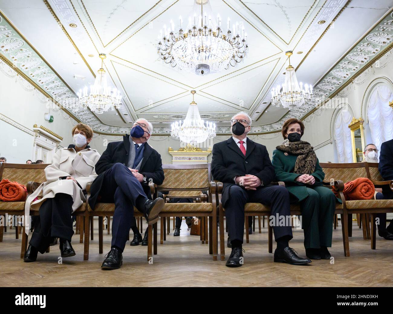 Riga, Latvia. 16th Feb, 2022. German President Frank-Walter Steinmeier ...