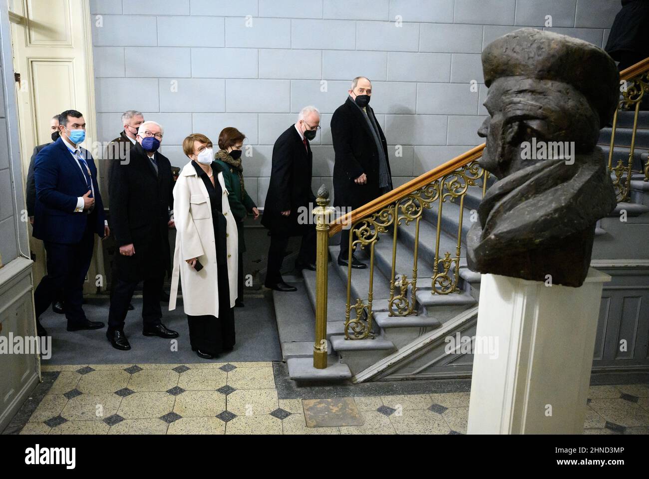Riga, Latvia. 16th Feb, 2022. German President Frank-Walter Steinmeier ...