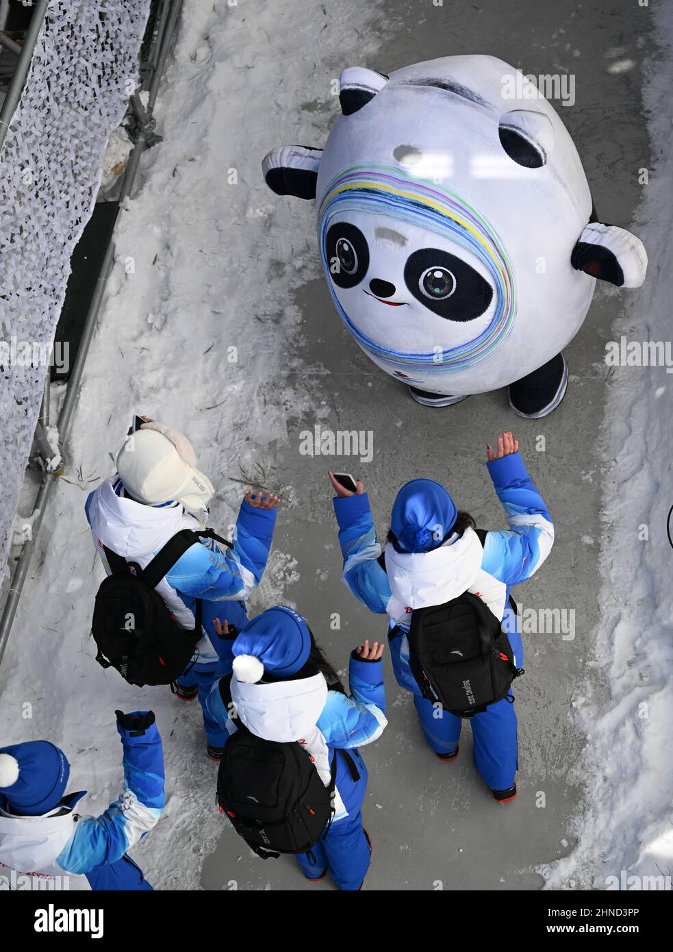 Beijing, China. 16th Feb, 2022. A Bing Dwen Dwen, mascot of Beijing ...
