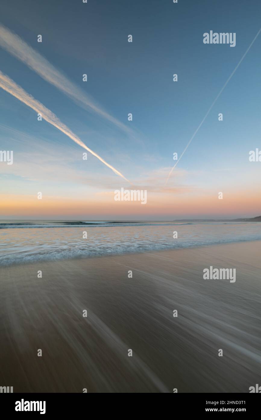 Tregantle Beach at sunrise Whitsand Bay Cornwall Stock Photo - Alamy