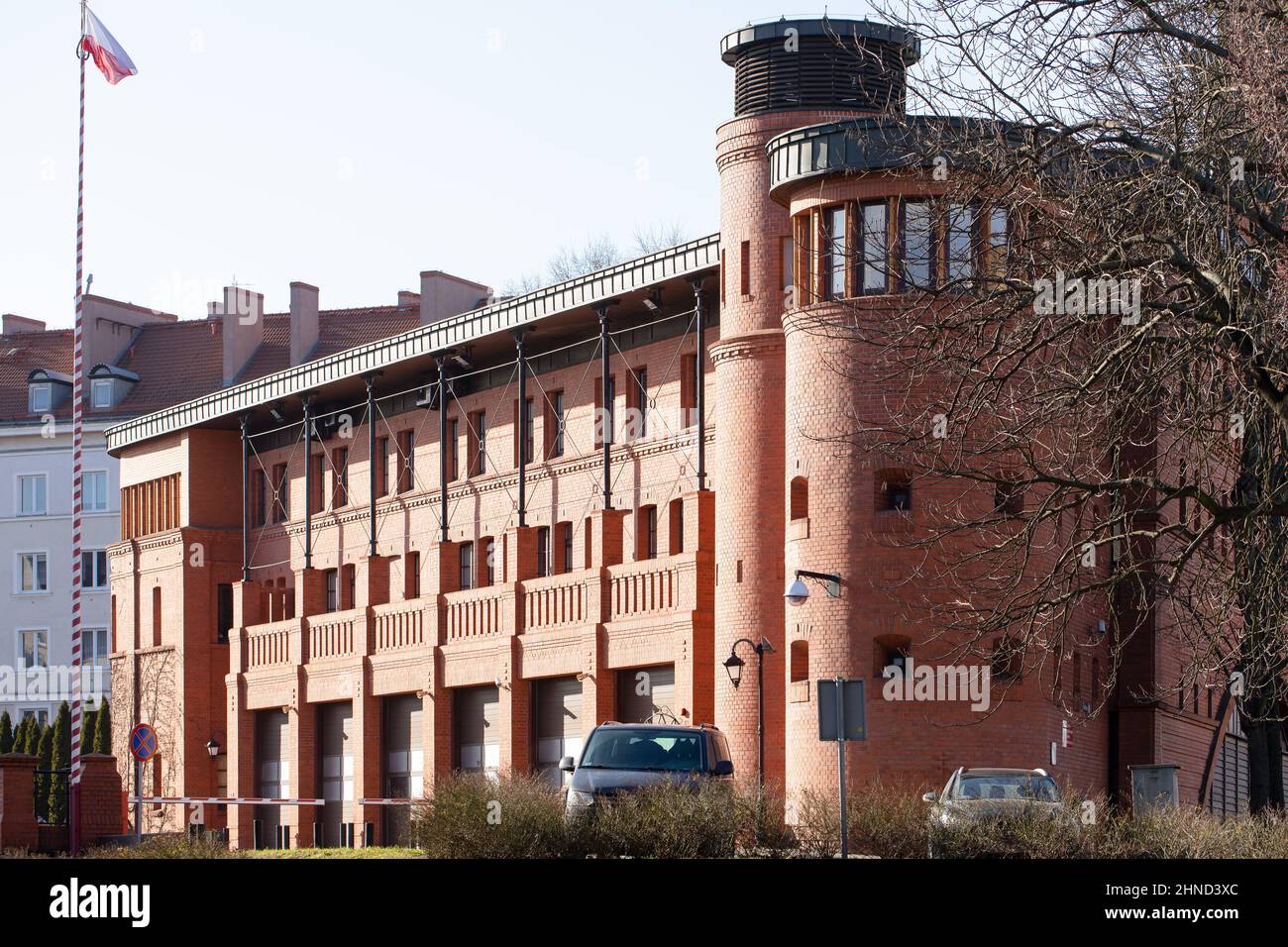 Fire station buildings in the old town, at the ramparts. Poznań, Poland ...
