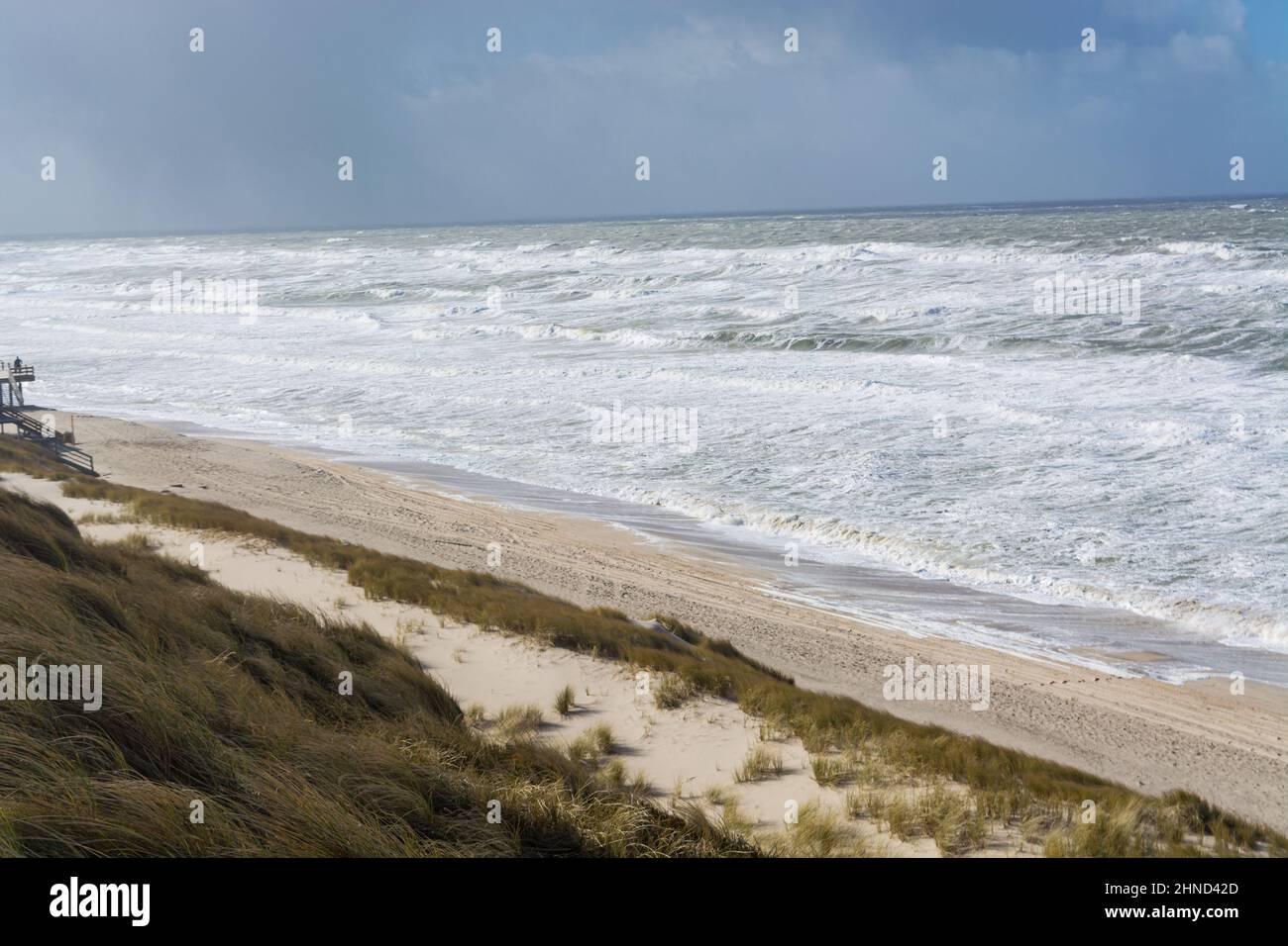 Coastal landscape of the island of Sylt after the storm surge Stock ...