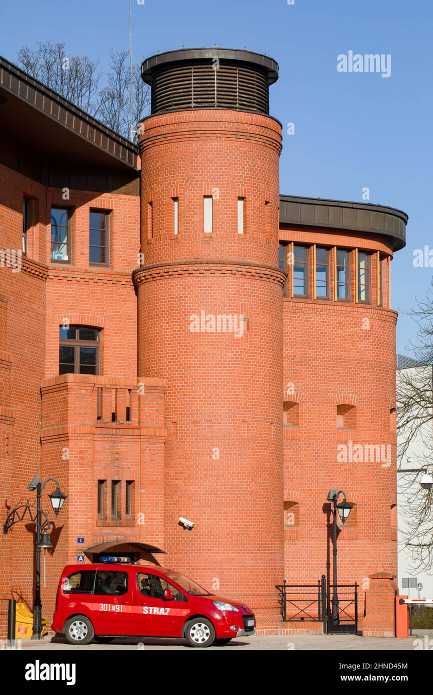Fire station buildings in the old town, at the ramparts. Poznań, Poland ...