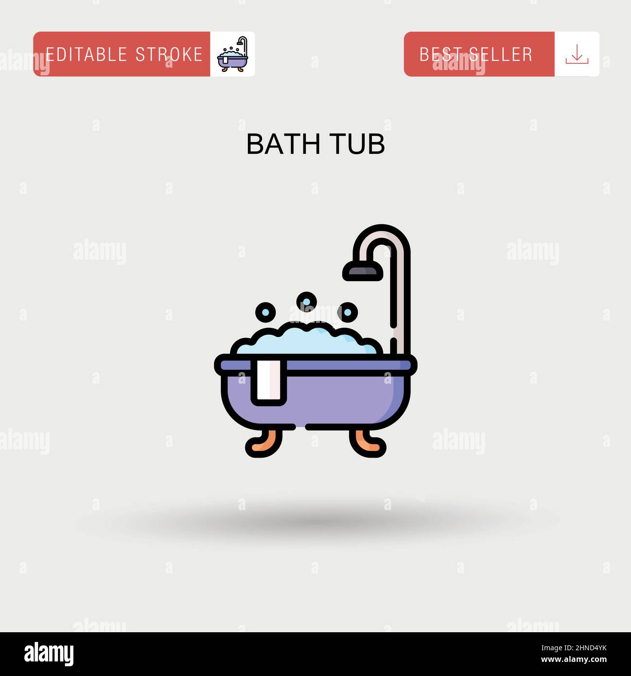 Bath tub Simple vector icon Stock Vector Image & Art - Alamy