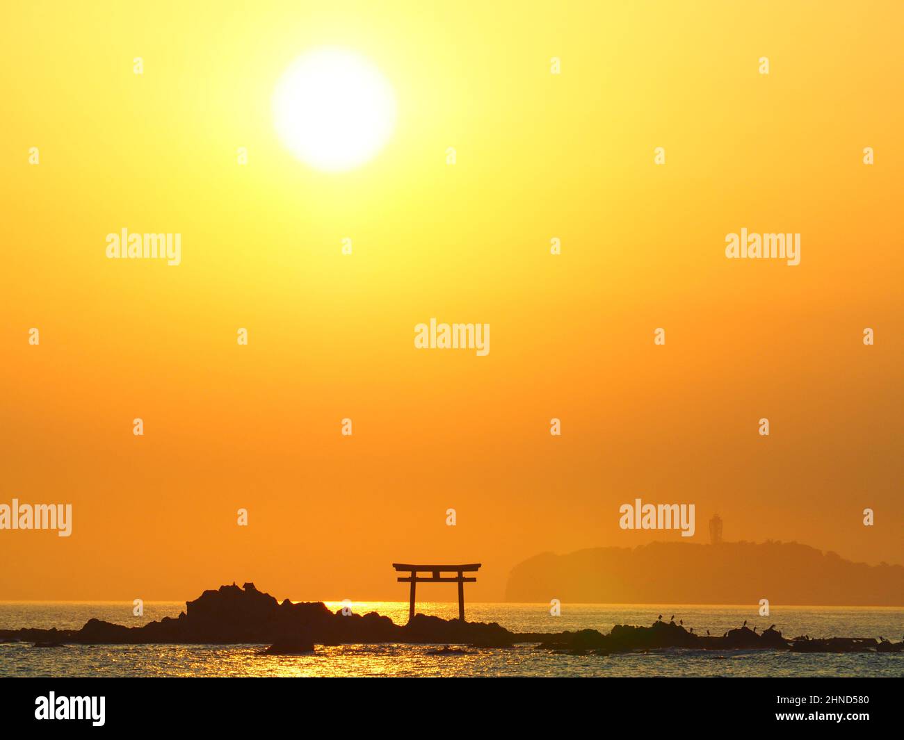 Kanagawa Sagami Bay Sunset Stock Photo - Alamy