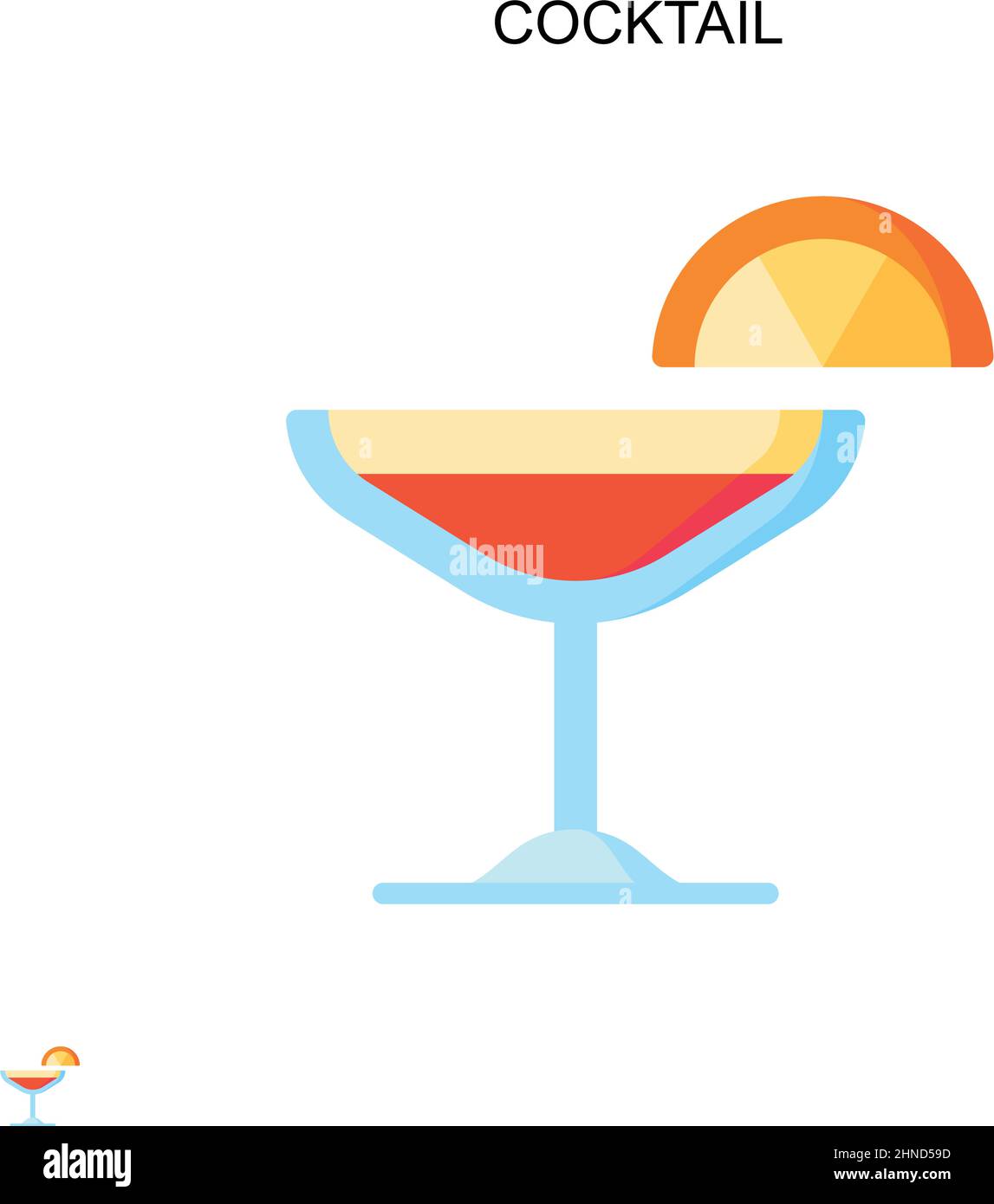 Cocktail Simple vector icon. Illustration symbol design template for ...