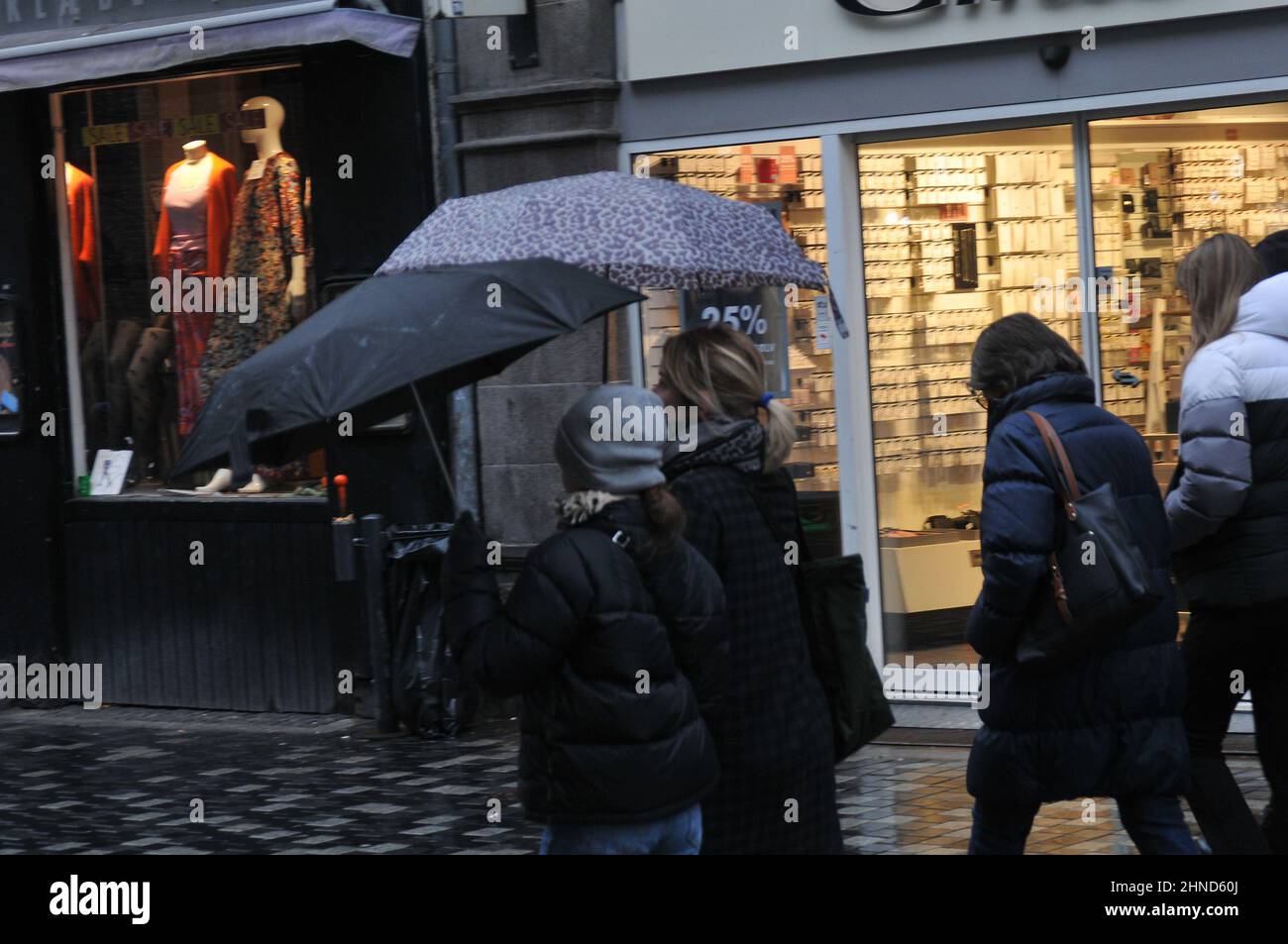 Copenhagen/Denmark./16 February 2022/. Danish weather rainy weather day ...