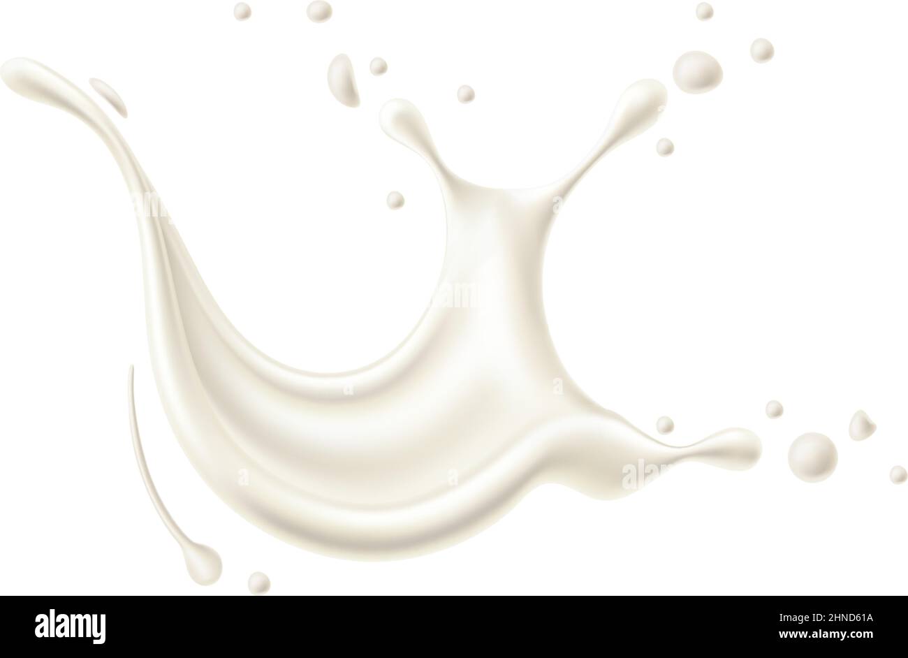 White fluid splash. Realistic creamy milk droplet Stock Vector Image ...