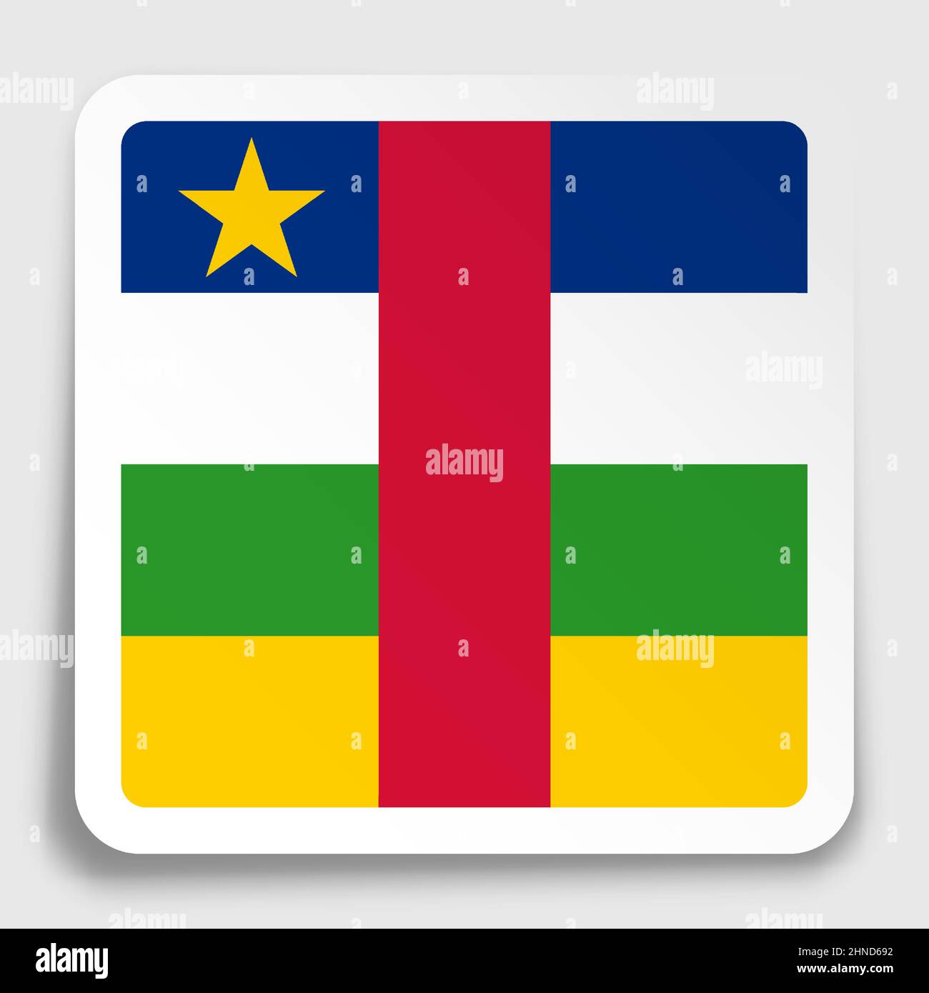 Central African Republic flag icon on paper square sticker with shadow ...