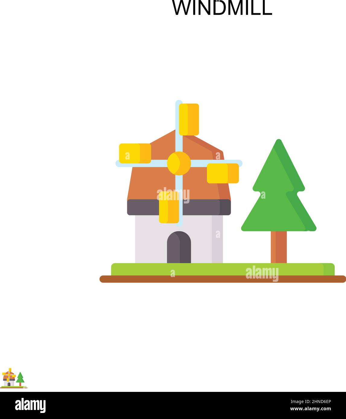 Windmill Simple vector icon. Illustration symbol design template for ...