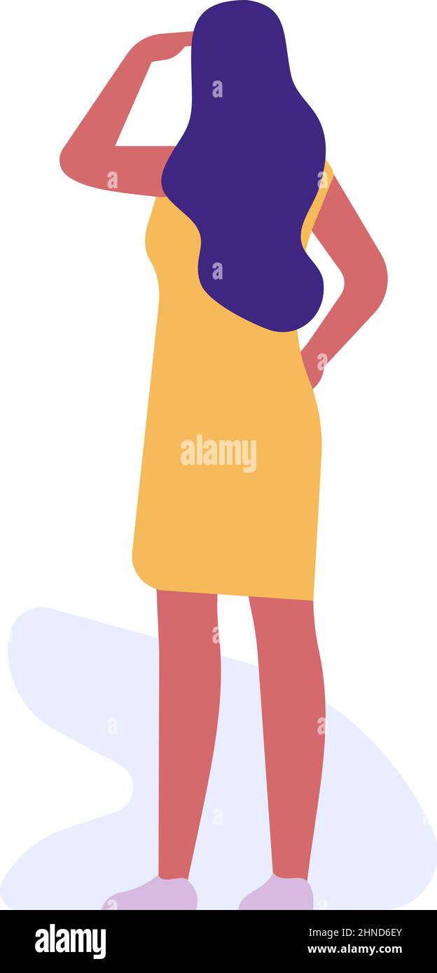 Young woman looking future Stock Vector Images - Alamy