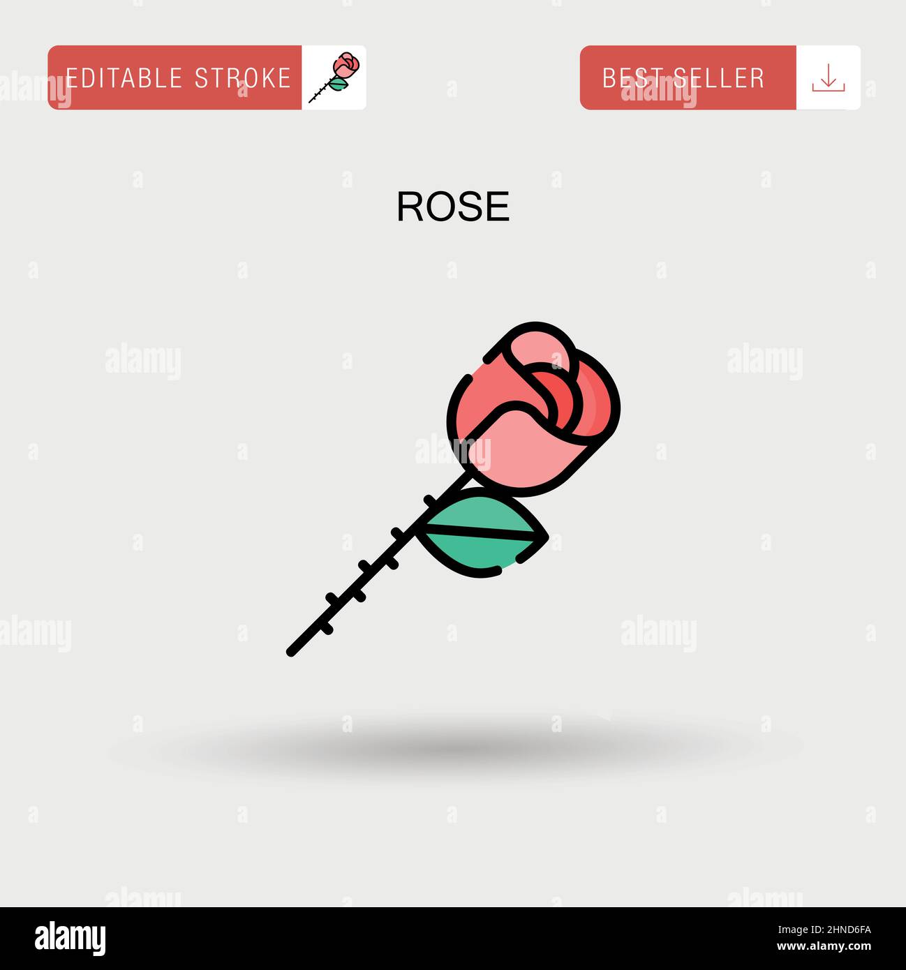 Rose Simple vector icon Stock Vector Image & Art - Alamy