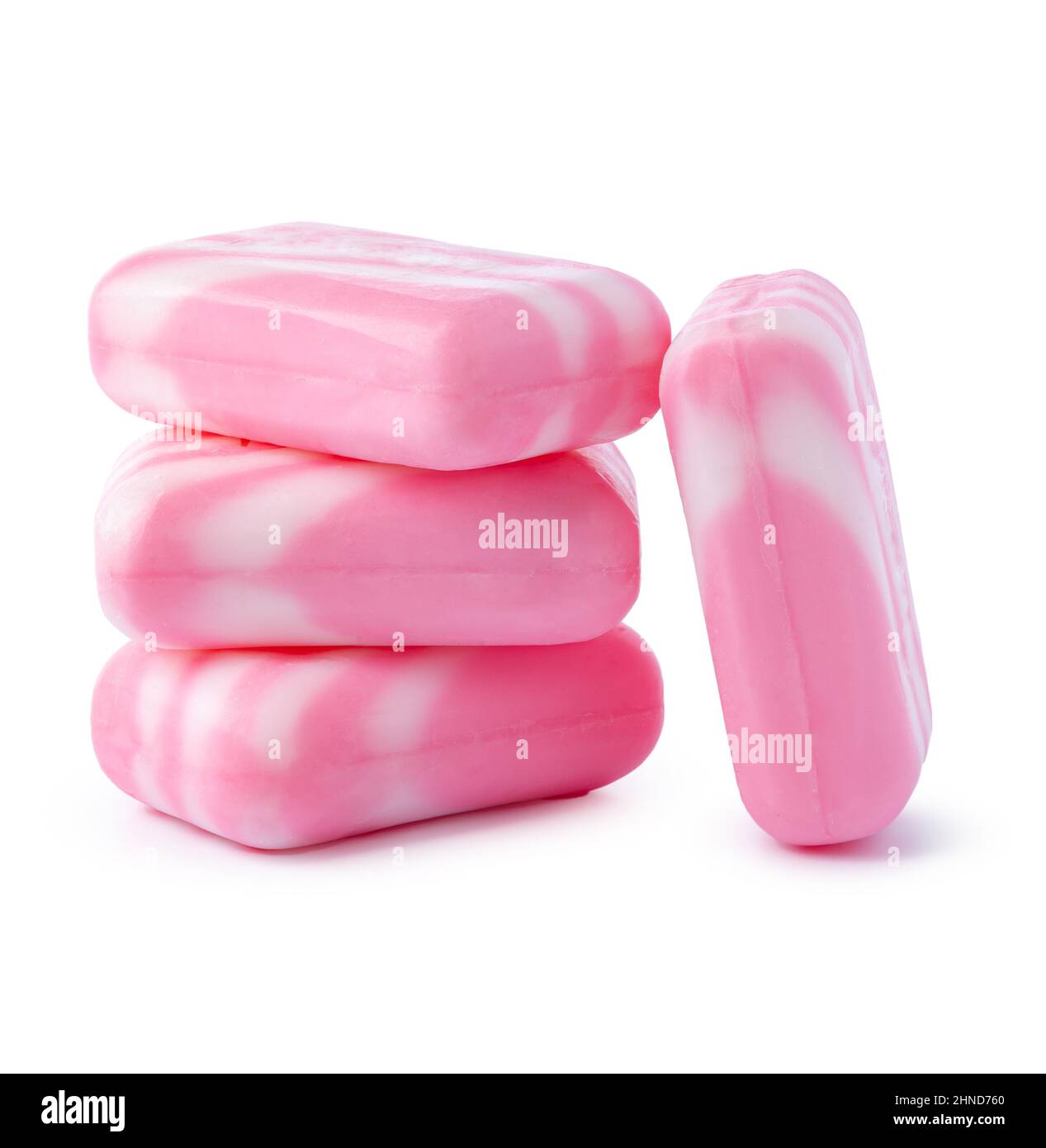 Pieces of pink soap isolated on white background Stock Photo - Alamy