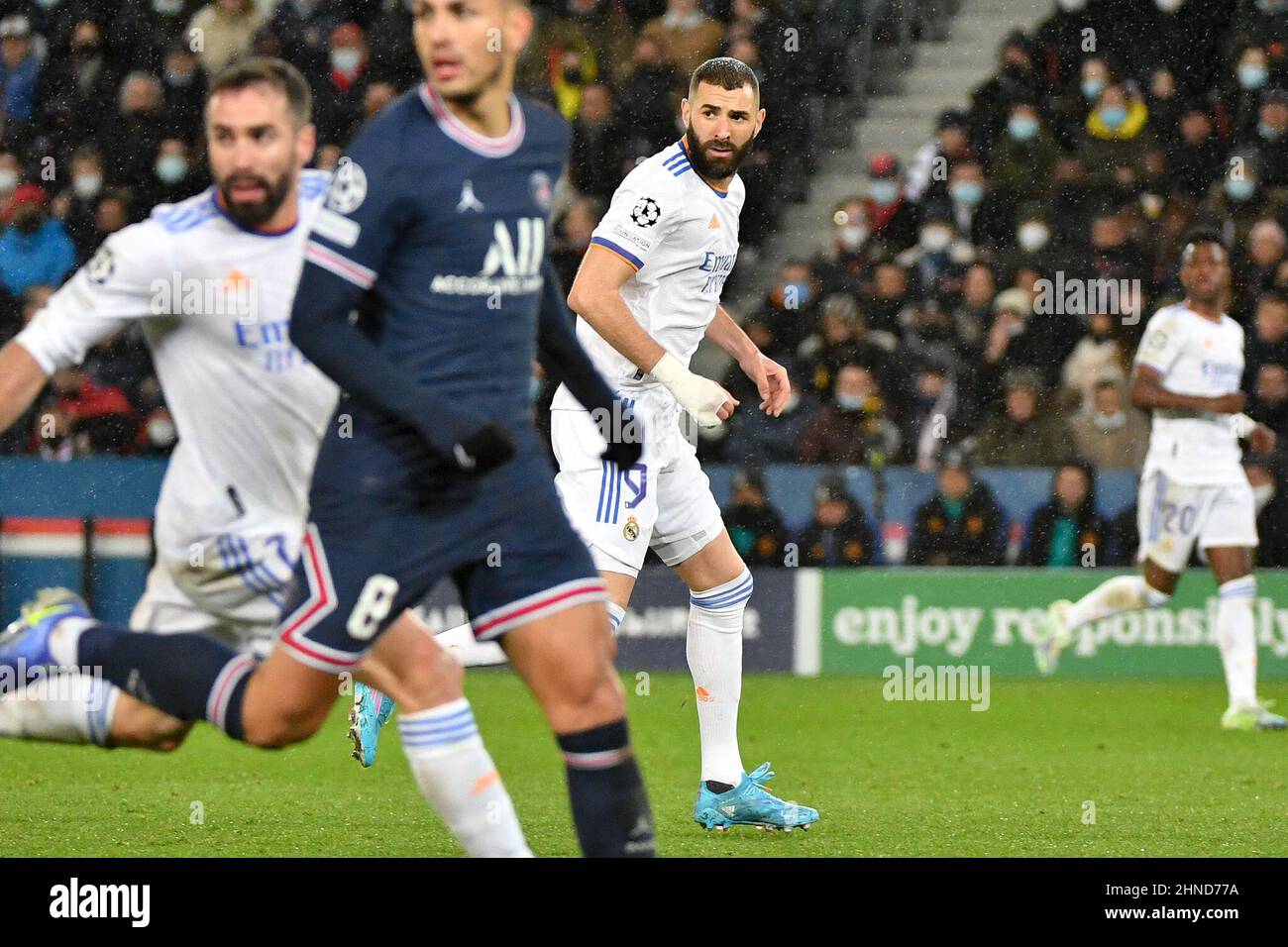 Real Madrid’s Karim Benzema during UEFA Champions League round of 16 ...