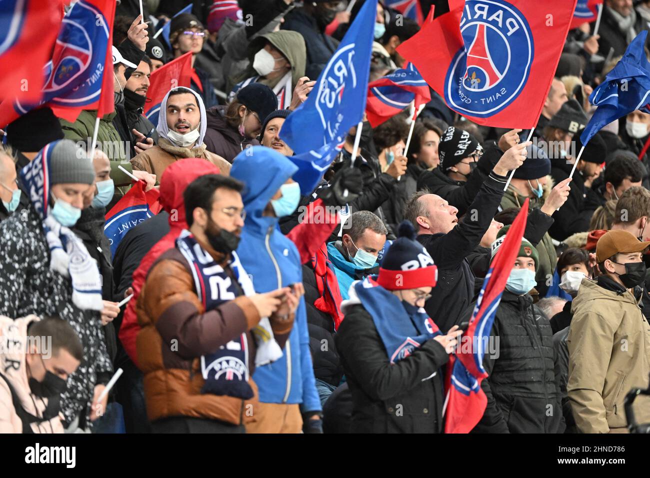 PSG’s fans during UEFA Champions League round of 16, leg 1 of 2 Paris ...