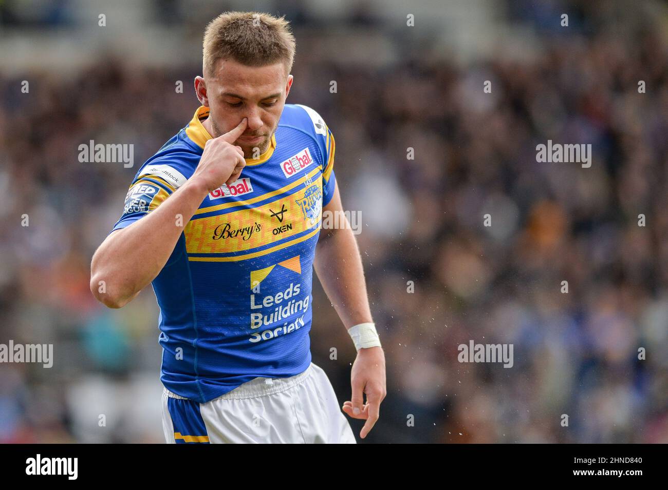 Leeds, England - 12 February 2022 - Jack Walker (1) of Leeds Rhinos ...