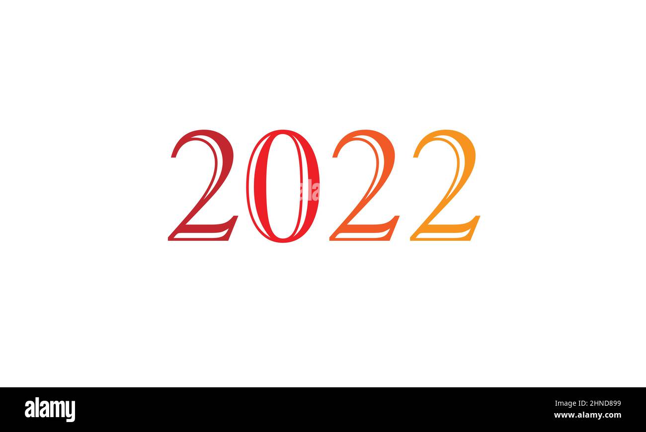 Number 2022 in red and orange. Creative modern letters icon, Premium ...