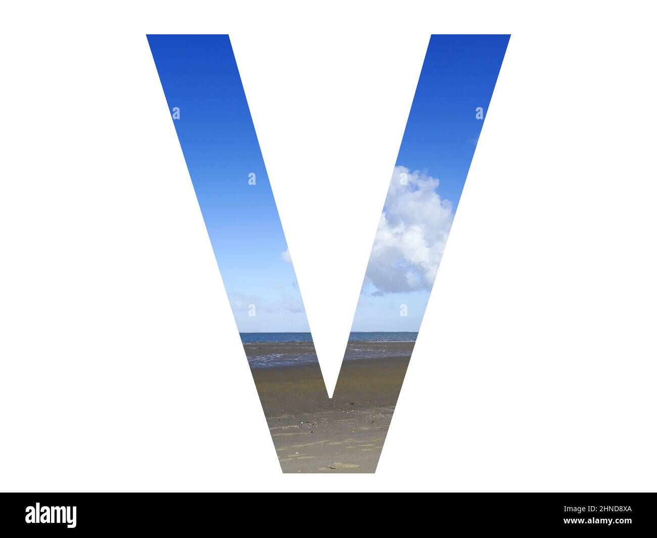 Letter V In Blue