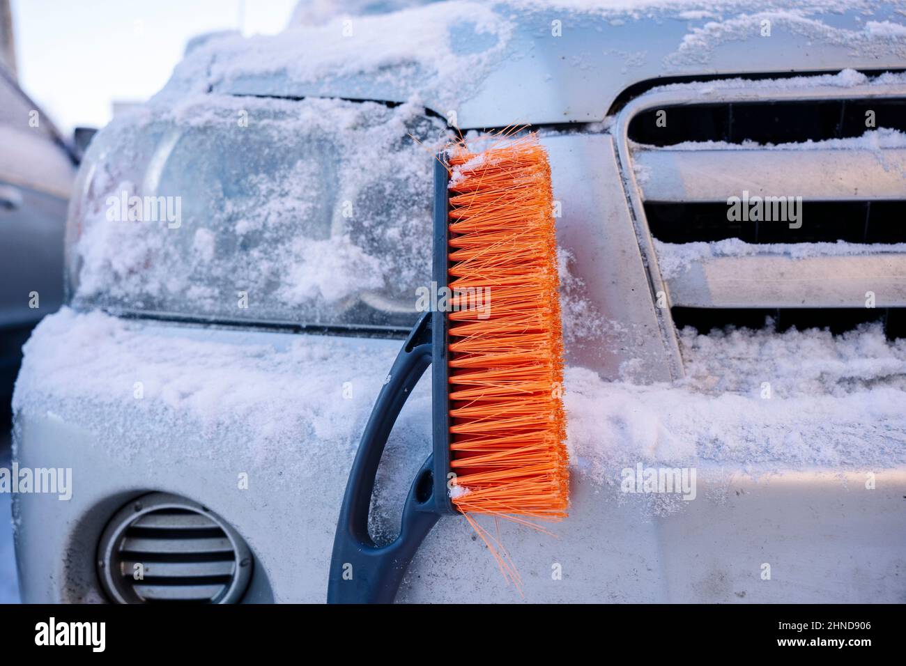 car brush-scraper for cleaning the car from snow and ice on the ...