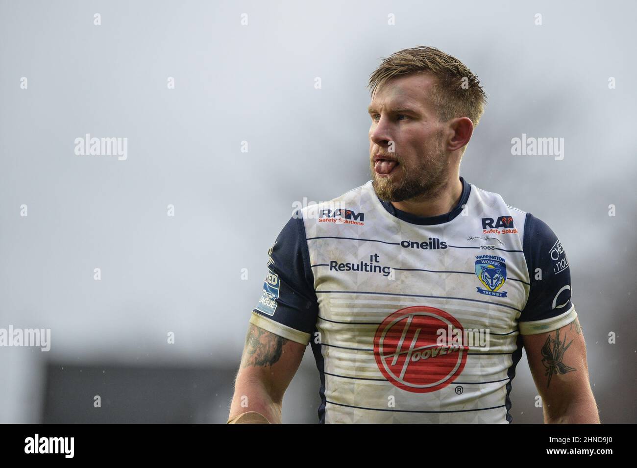Leeds, England - 12 February 2022 - Mike Cooper of Warrington Wolves ... Leeds, England - 12 February 2022 - Mike Cooper of Warrington Wolves ...