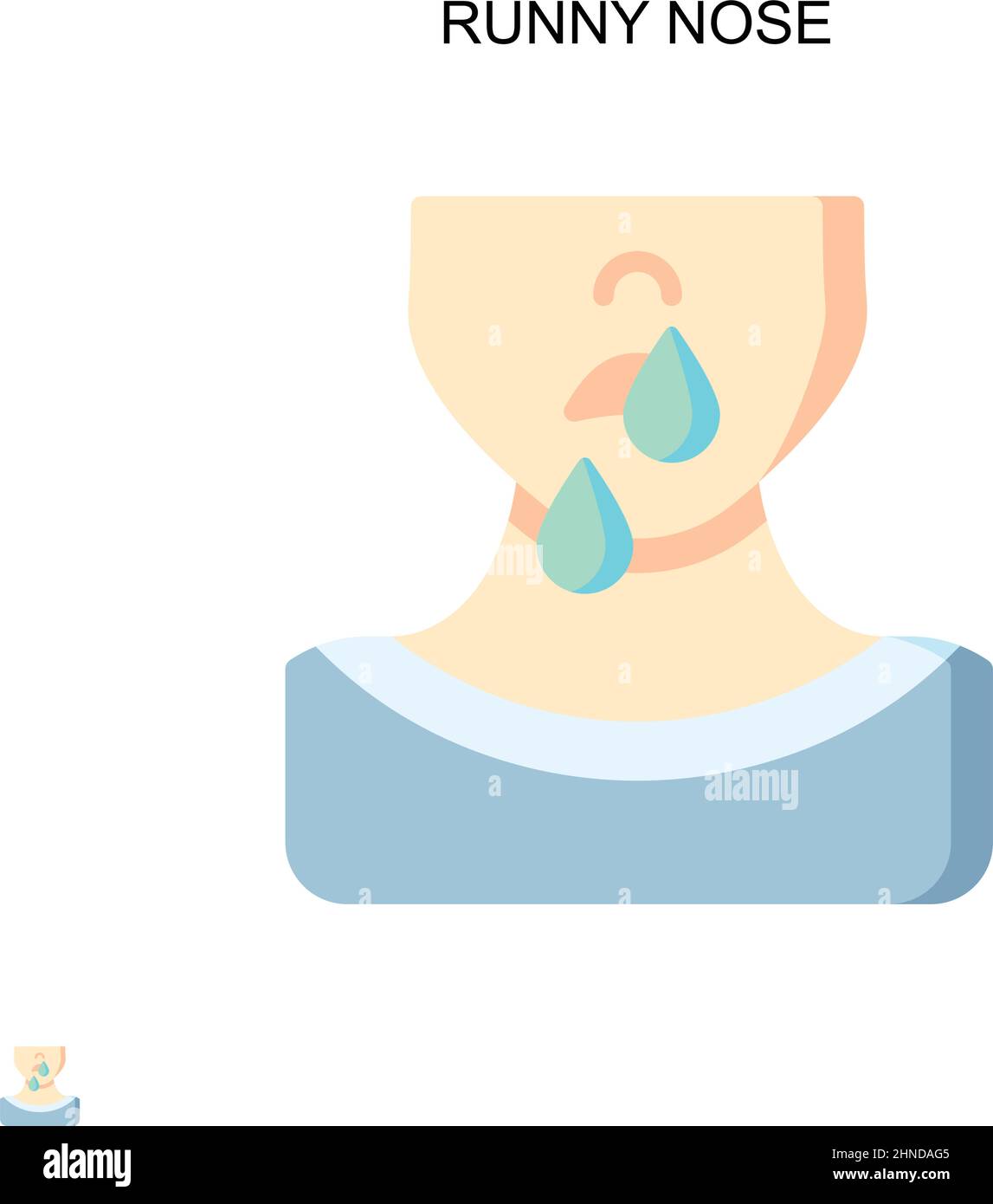 Runny nose Simple vector icon. Illustration symbol design template for ...