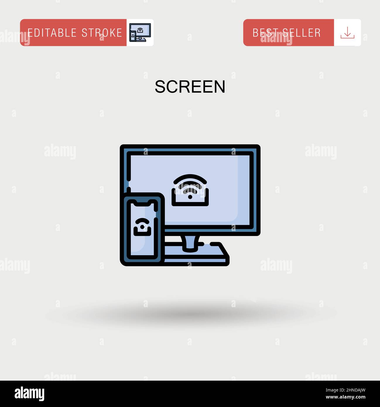Screen Simple vector icon Stock Vector Image & Art - Alamy