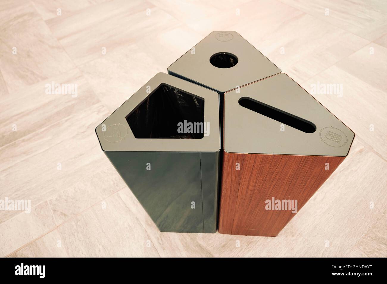 a trash can in a shopping mall or office for separate garbage ...