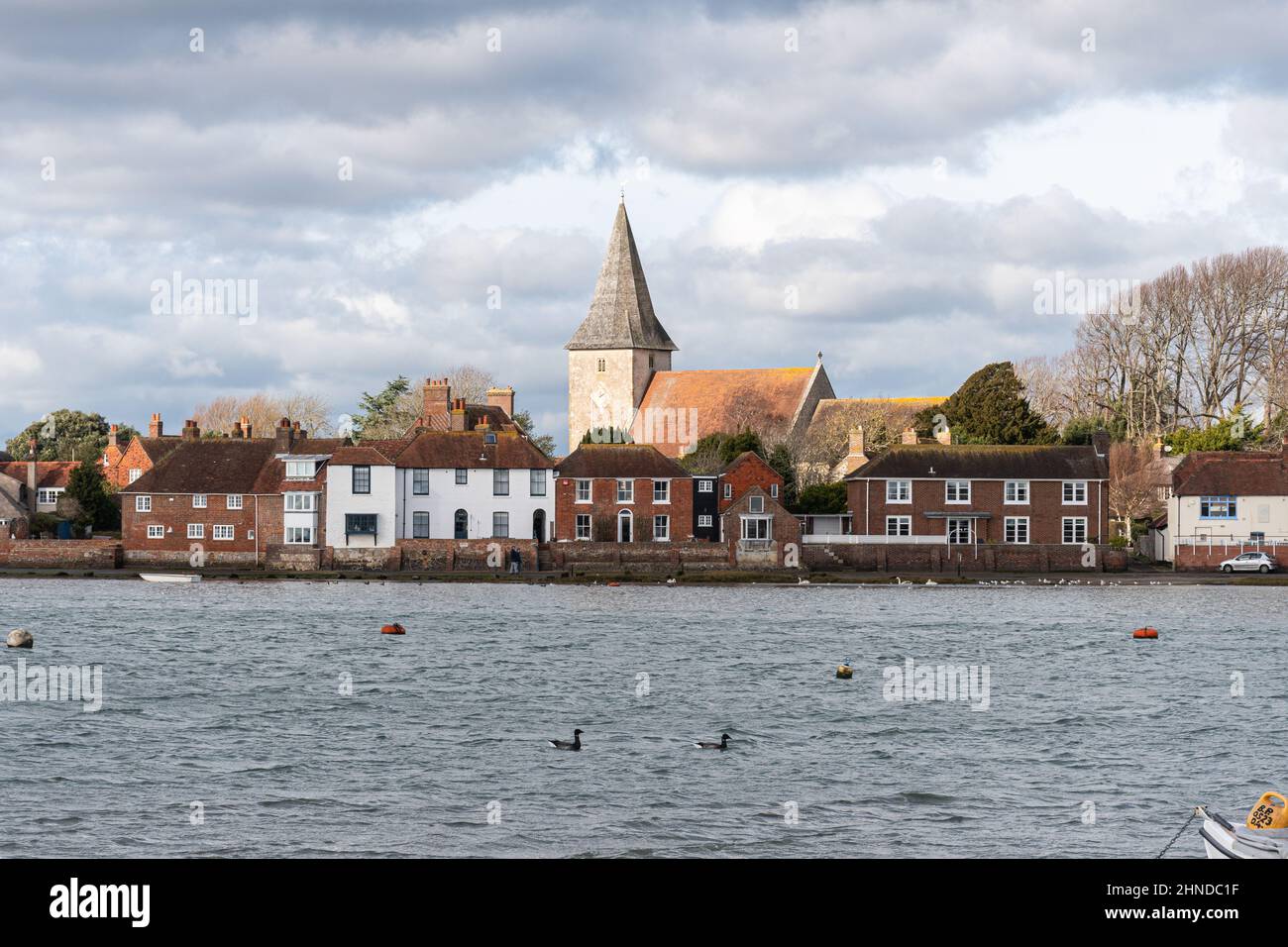 Bosham village, view of the pretty coastal visitor attraction in West ...