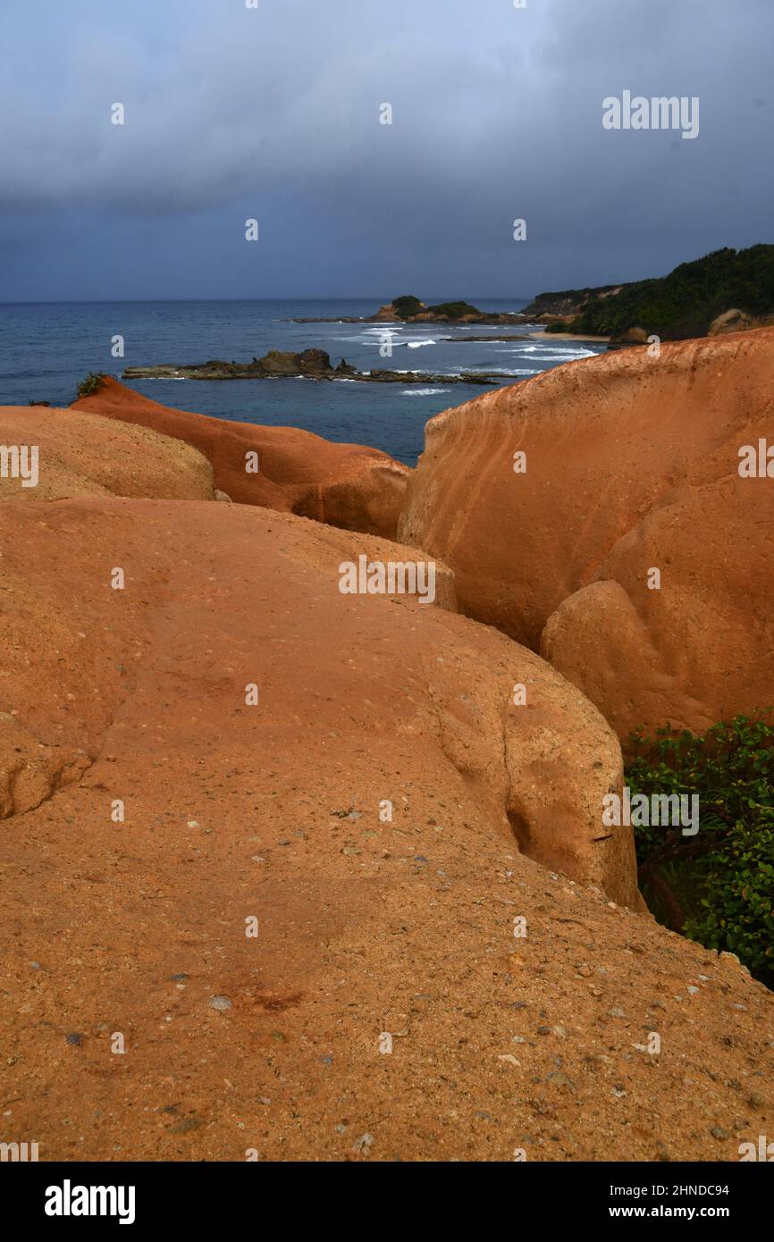 Red Rock formation, Calibishe Dominica Stock Photo - Alamy