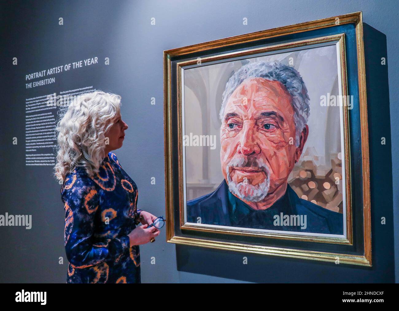 Compton Verney, Warwickshire, UK 16 February 2022 Kathleen looking at ...
