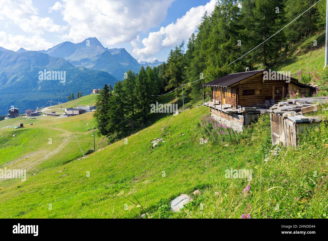 Italy, Aosta Valley, Champoluc, Crest mountain Stock Photo - Alamy