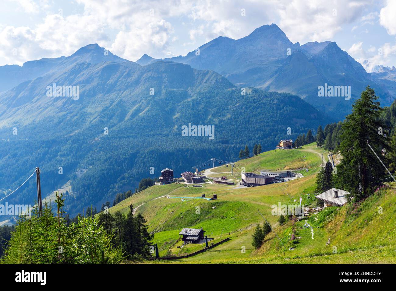 Italy, Aosta Valley, Champoluc, Crest mountain Stock Photo - Alamy